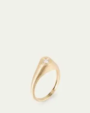 SYDNEY EVAN 14k Yellow Diamond Signet Ring