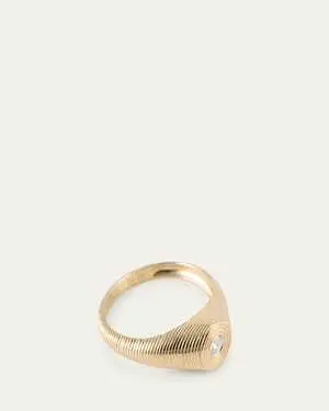 SYDNEY EVAN 14k Yellow Diamond Signet Ring