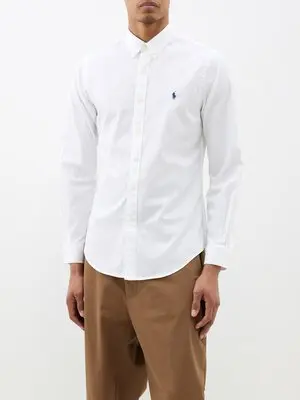 Polo Ralph Lauren Logo-embroidered Cotton Oxford Shirt - White