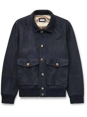 Brunello Cucinelli Suede Bomber Jacket
