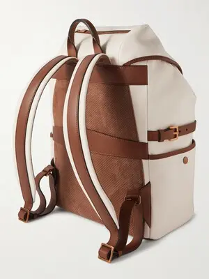 Brunello Cucinelli Suede-trimmed Full-grain Leather Backpack