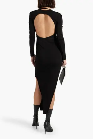 Helmut Lang Cutout Jersey Midi Dress