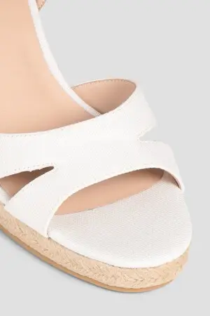STUART WEITZMAN Mykonos Canvas Espadrille Wedge Sandals