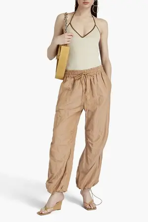Jacquemus Marubia Ribbed Linen-blend Halterneck Top