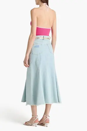 Jacquemus Marubia Ribbed Linen-blend Halterneck Top