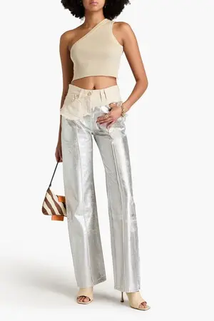Jacquemus Ascu Cropped One-shoulder Top - Beige
