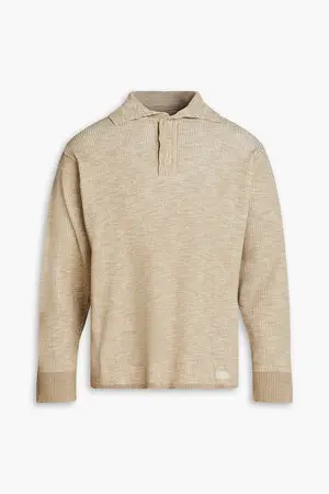 Jacquemus Teramo Ribbed Cottonblend Polo Sweater - Mushroom