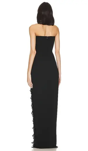SAU LEE Florence Gown With Lace Trims