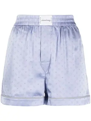 Alexander Wang Logo-jacquard Silk Boxer Shorts - Purple