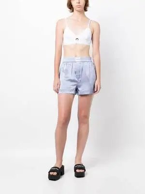 Alexander Wang Logo-jacquard Silk Boxer Shorts - Purple