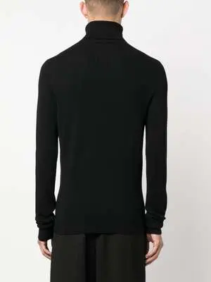 Balmain Logo-patch Ribbed-knit Jumper - Black