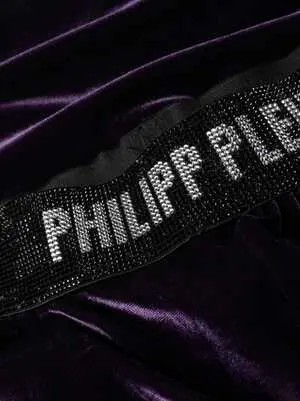 Philipp Plein Logo-waistband Velvet Track Pants
