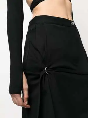 JW Anderson Asymmetric Draped Midi Skirt - Black