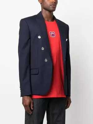 Balmain Embossed-button Double-breasted Blazer