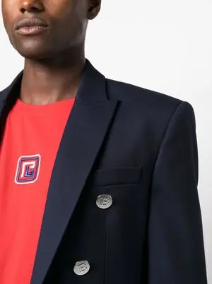 Balmain Embossed-button Double-breasted Blazer
