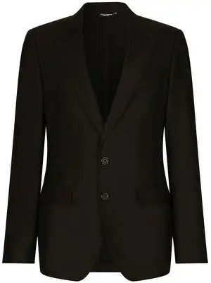 Dolce & Gabbana Single-breasted Linen Taormina Blazer - Black