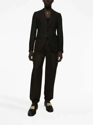 Dolce & Gabbana Single-breasted Linen Taormina Blazer - Black