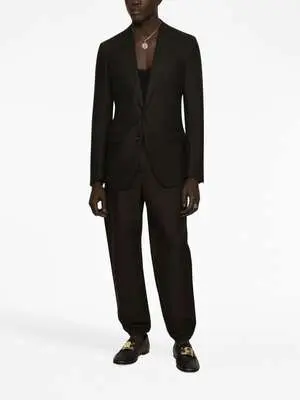 Dolce & Gabbana Single-breasted Linen Taormina Blazer - Black