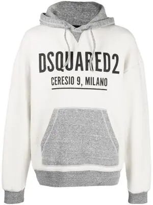 Dsquared2 Logo-print Panelled Hoodie - White
