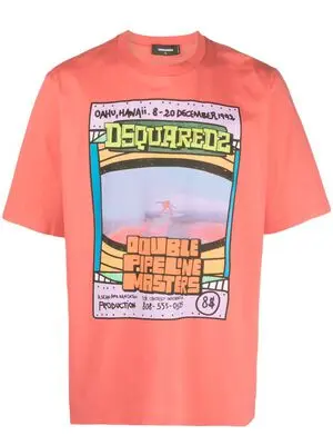 Dsquared2 Graphic-print Cotton T-shirt - Red