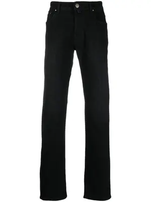Jacob Cohen Logo-patch Straight-leg Jeans - Black