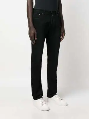 Jacob Cohen Logo-patch Straight-leg Jeans - Black