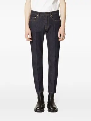 Valentino Garavani Logo-appliqué Tapered-leg Jeans