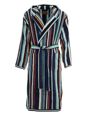 Missoni Towelling-finish Striped Robe - Blue