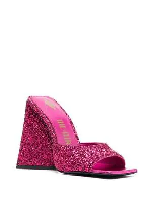 Attico Devon 115mm Glitter Mules - Pink