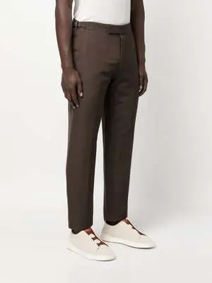 Zegna Mid-rise Tapered Trousers - Brown