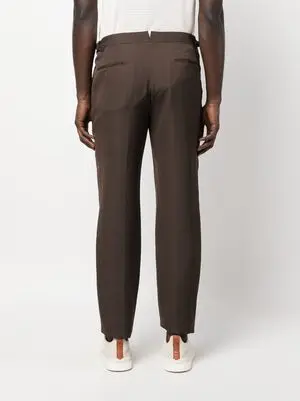 Zegna Mid-rise Tapered Trousers - Brown