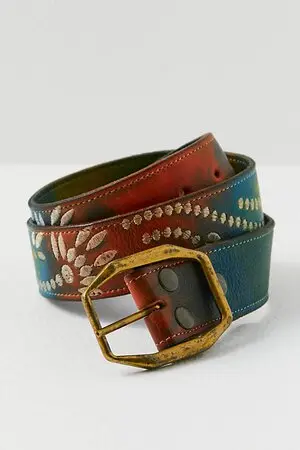 Bed Stu Woodstock Leather Belt Monarch Tie Dye