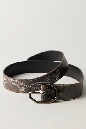 Bed Stu Woodstock Leather Belt - Silver Lux