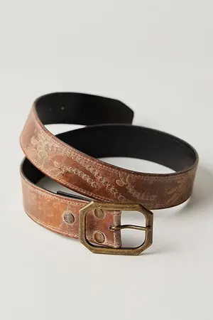 Bed Stu Woodstock Leather Belt Tan Rustic
