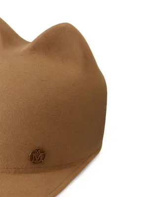 MAISON MICHEL Jamie Wool Cap - Brown
