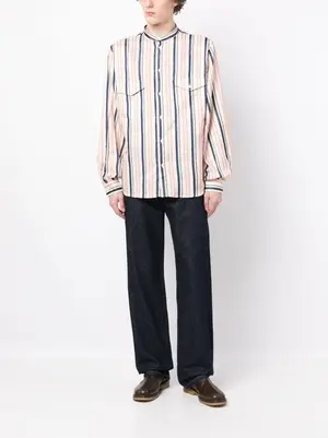 Bally Stripes-print Silk Shirt - Neutrals