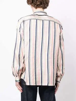 Bally Stripes-print Silk Shirt - Neutrals