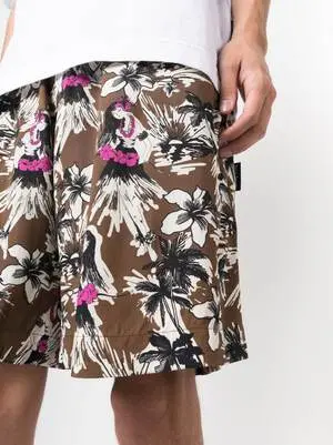 Palm Angels Graphic-print Shorts - Brown