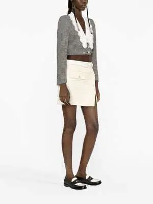 SELF-PORTRAIT Belted Bouclé Miniskirt