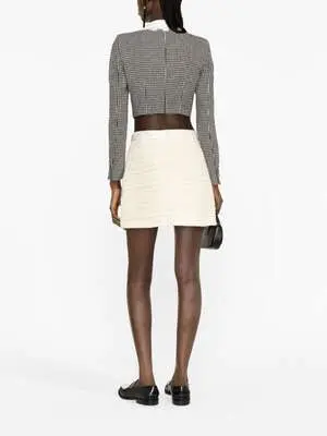 SELF-PORTRAIT Belted Bouclé Miniskirt