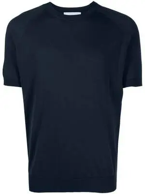 D4.0 Short-sleeved Cotton-knit T-shirt - Blue