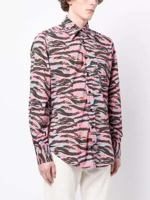 ERL Zebra-print Cotton Shirt - Pink