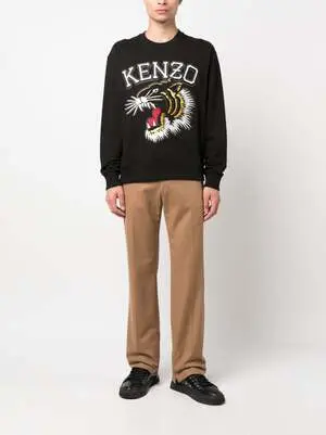 Kenzo Cotton Sweatshirt With Varsity Jungle Logo Embroidery