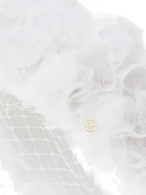 MAISON MICHEL Constance Tulle Tiara - White