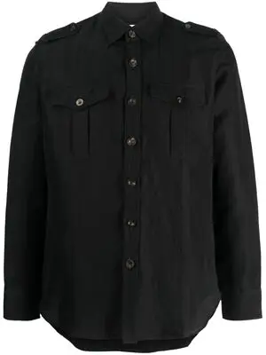 PT TORINO Long-sleeves Cotton-linen-blend Shirt