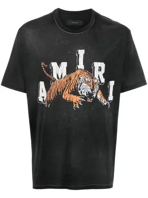 Amiri Tiger-graphic T-shirt - Black