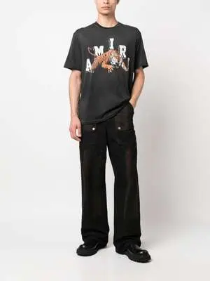 Amiri Tiger-graphic T-shirt - Black
