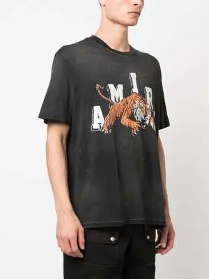 Amiri Tiger-graphic T-shirt - Black