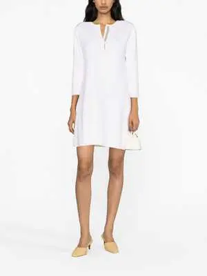 Fabiana Filippi Split-neck Wool Minidress