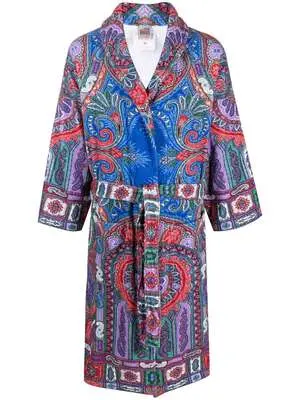Etro Paisley-print Cotton Robe - Red